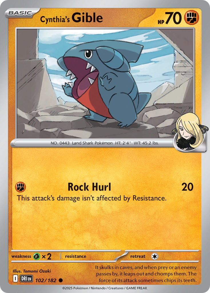 Cynthia's Gible (Destined Rivals 102) - Bulbapedia, the community ...